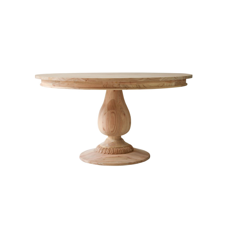Ave Home Raw Solid Wood Pedestal Dining Table Reviews Perigold